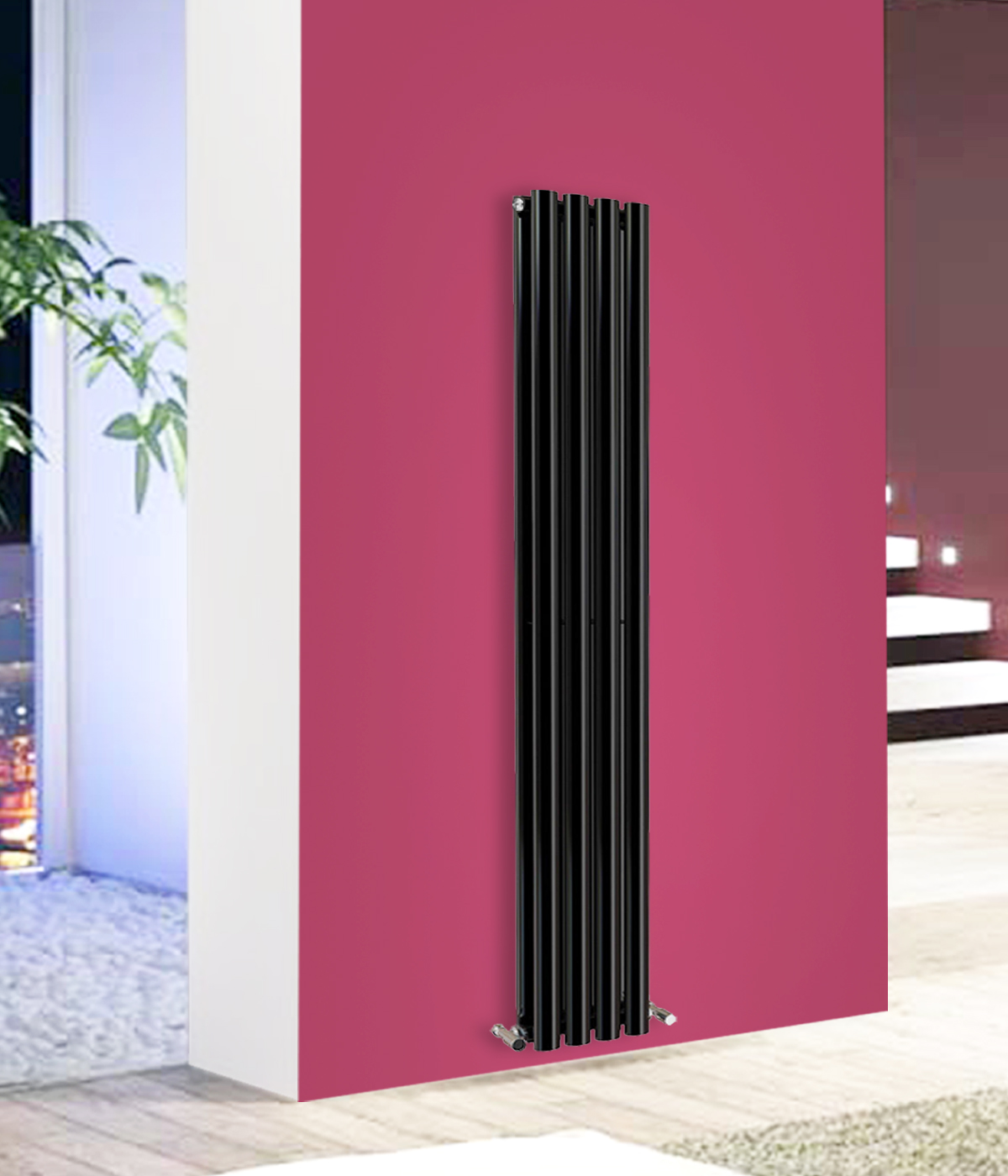 Modern Vertical Oval Column Designer Tall Upright Central Heating ...