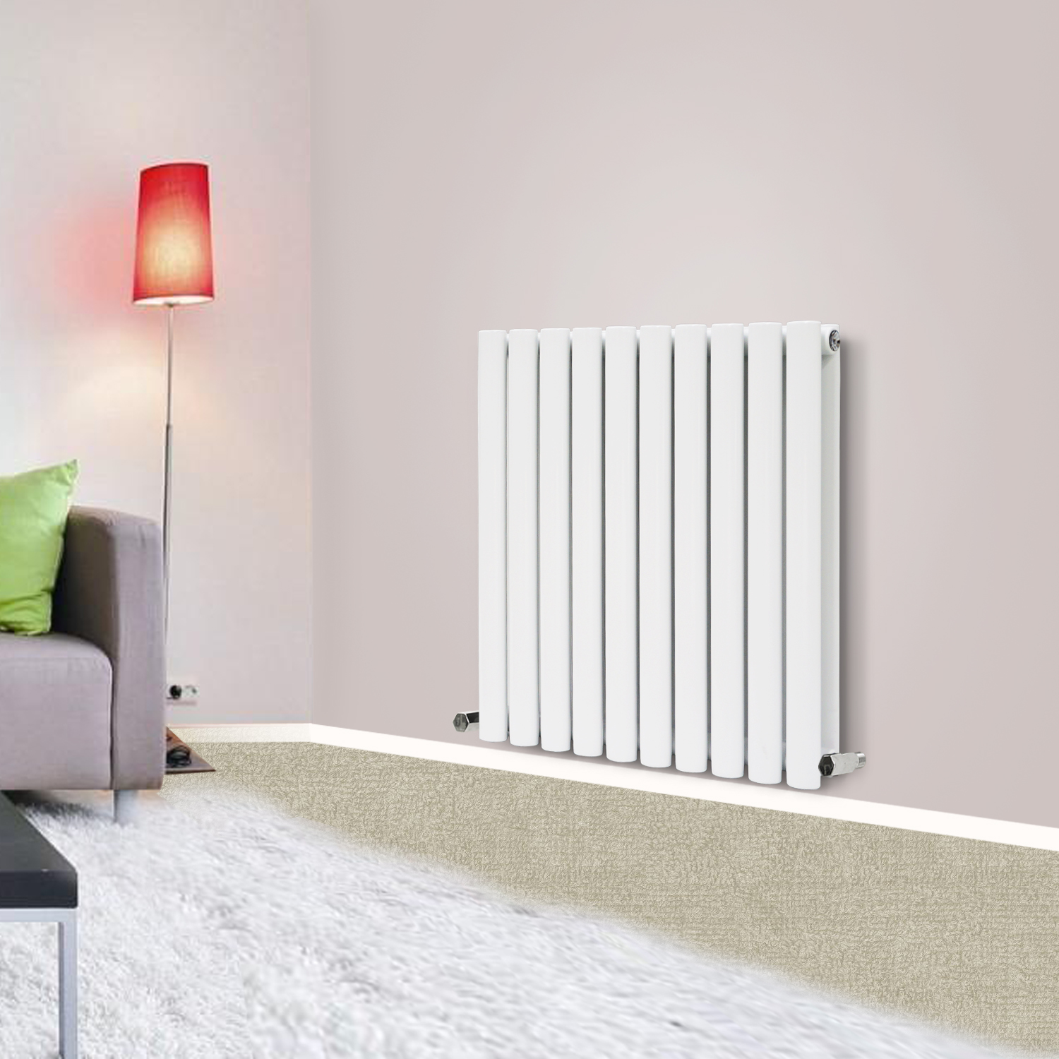 Designer Radiator Vertical Horizontal White Flat Panel Oval Column ...