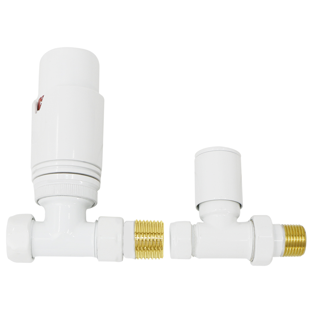 Lockshield Thermostatic TRV Radiator Valves 15mmx1/2" Angled Straight ...