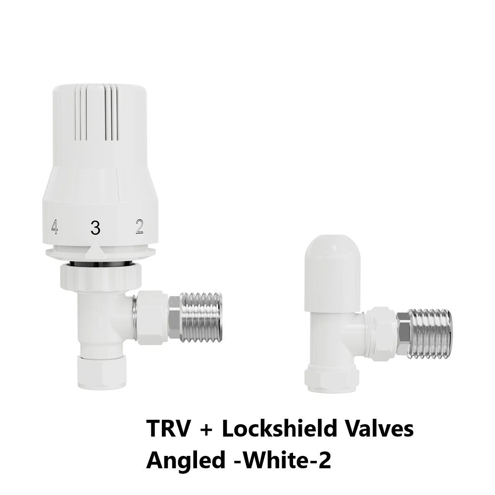Thermostatic TRV Angled/Corner/Straight Lockshield Radiator Valves Set One Pair | eBay