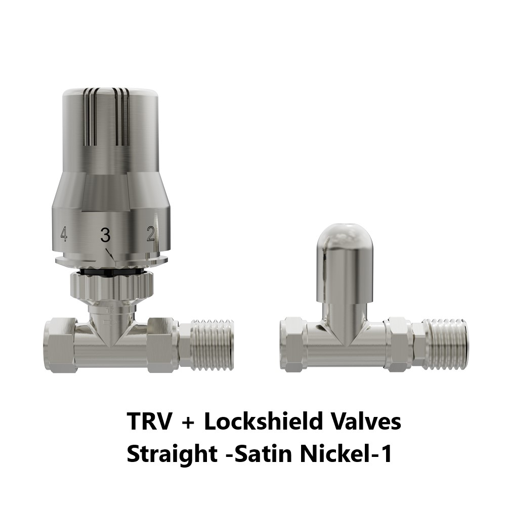 Thermostatic TRV Angled/Corner/Straight Lockshield Radiator Valves Set ...