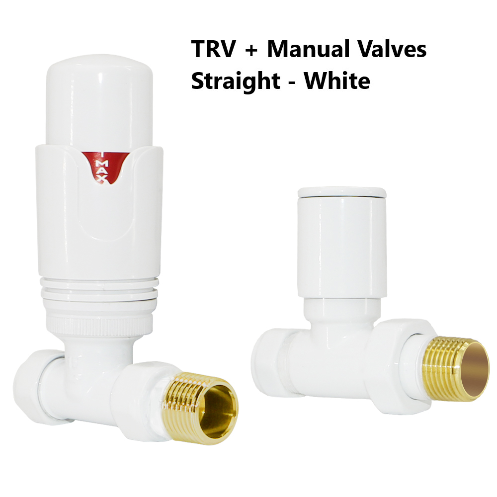 Thermostatic TRV Angled/Corner/Straight Lockshield Radiator Valves Set ...