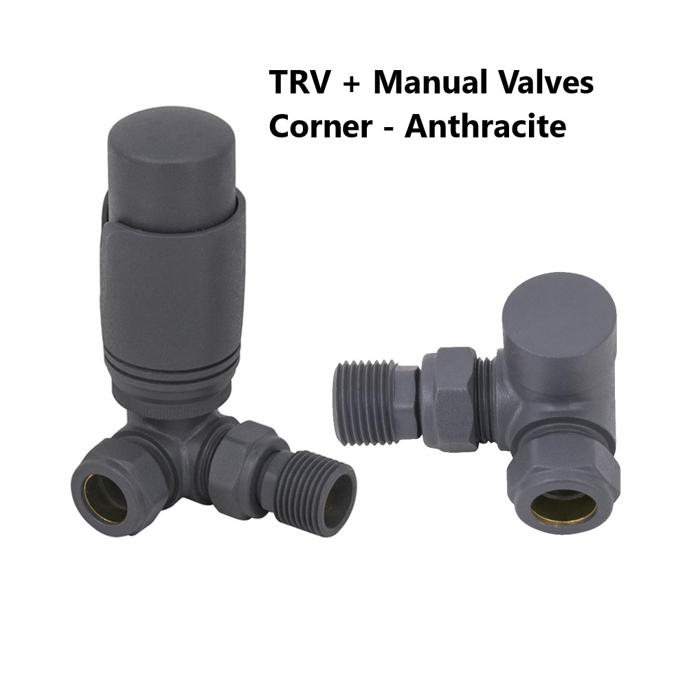 Thermostatic TRV Angled/Corner/Straight Lockshield Radiator Valves Set Twin Pack | eBay