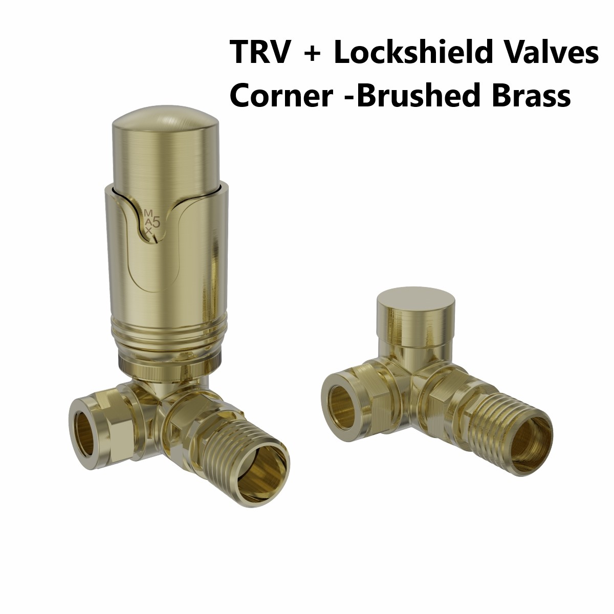 Thermostatic TRV Angled/Corner/Straight Lockshield Radiator Valves Set ...