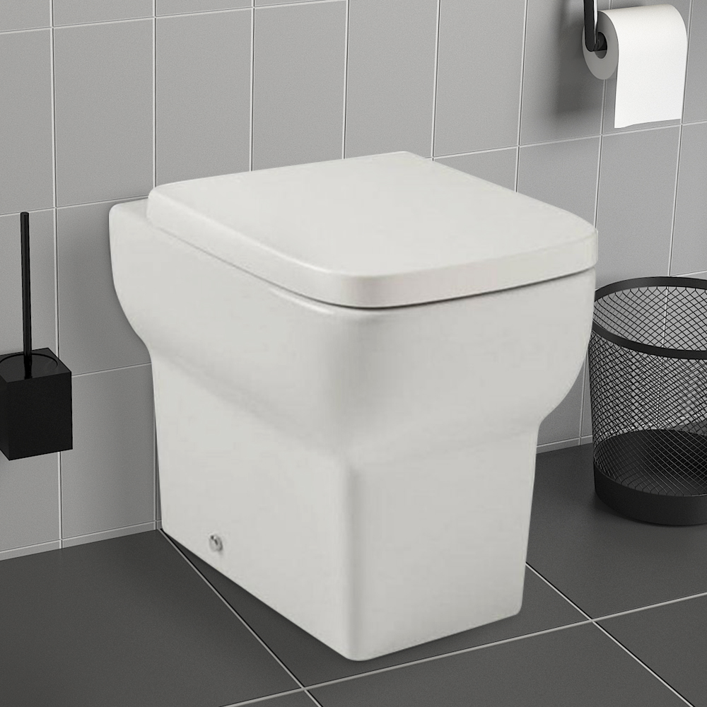 Bathroom Back To Wall Unit WC BTW Toilet with Soft Close Seat Concealed ...