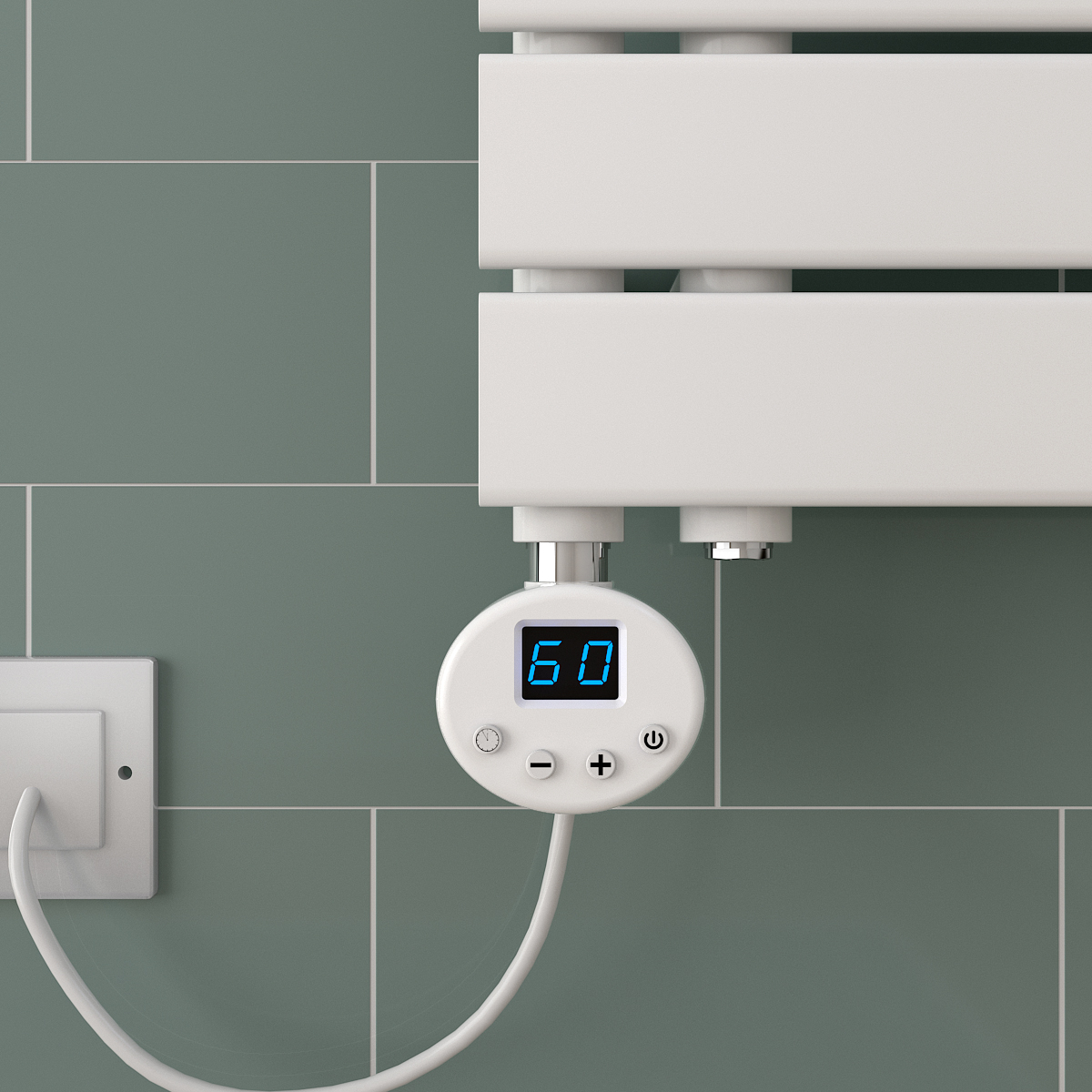 100W to 1000W Electric Heating Element Dual Fuel Towel Rail Radiator T ...