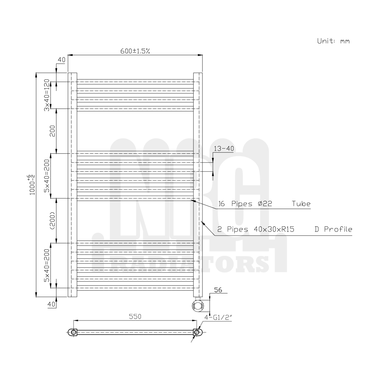 Prefilled Electric Heated Towel Rail Straight Radiator Bathroom ...
