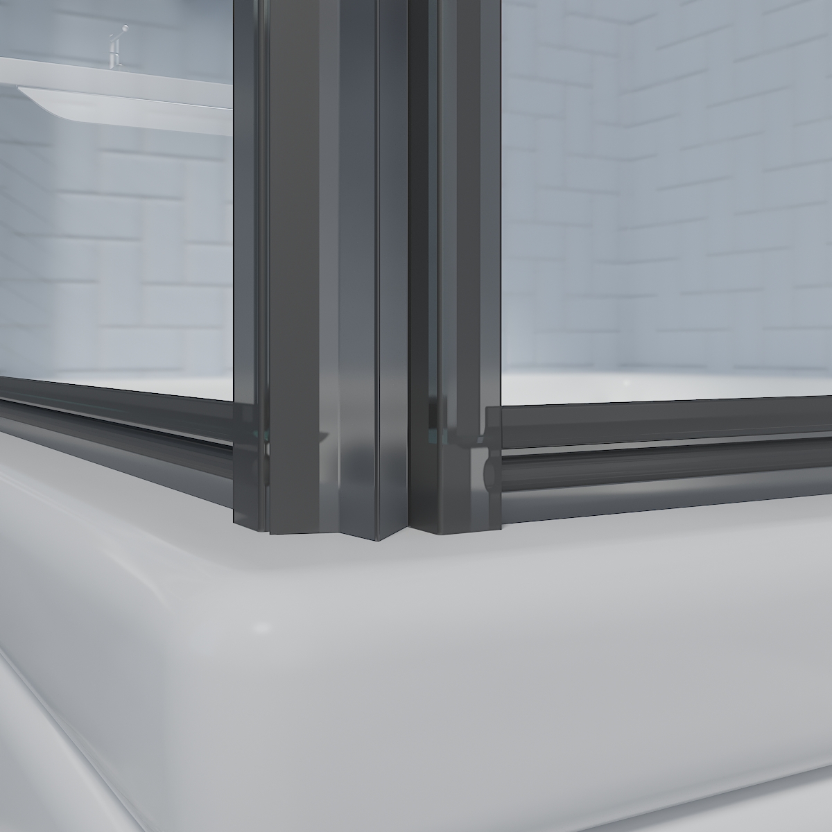 Pivot 4 Folding L Shape Hinged Bath Shower Screen P Shaped Glass Return ...