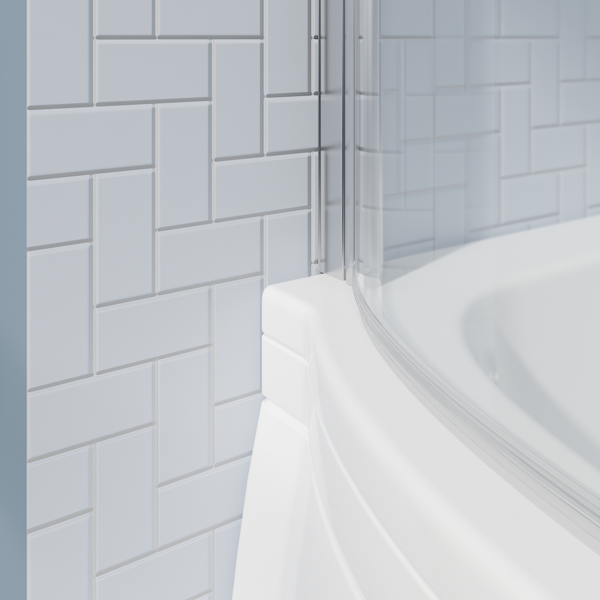 Pivot Bath Shower Screen Folding Square Grid Curved P L Shape Hinged ...