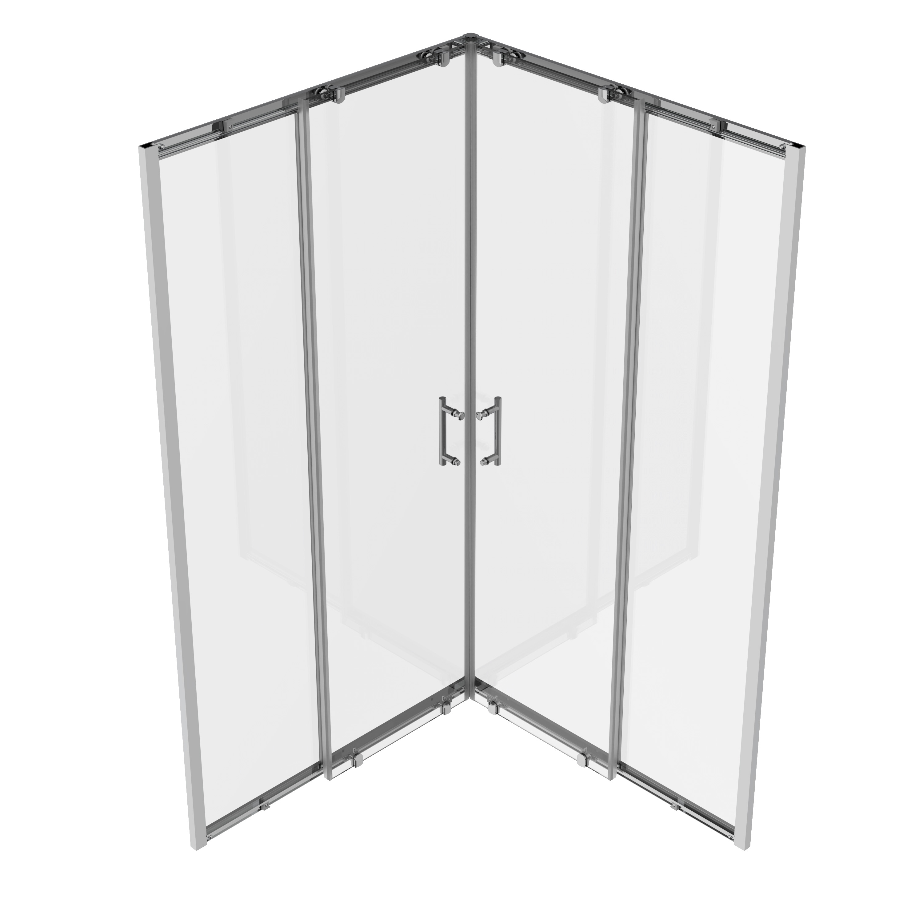 Bathroom Corner Entry Shower Enclosure Walk In Sliding Door 6mm Easy ...