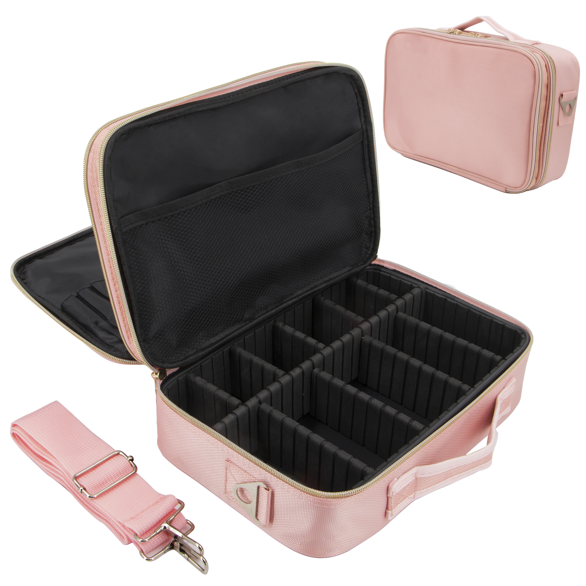 Time to Sparkle Vanity Case Make up Travel Jewelry Cosmetic Bag Storage ...