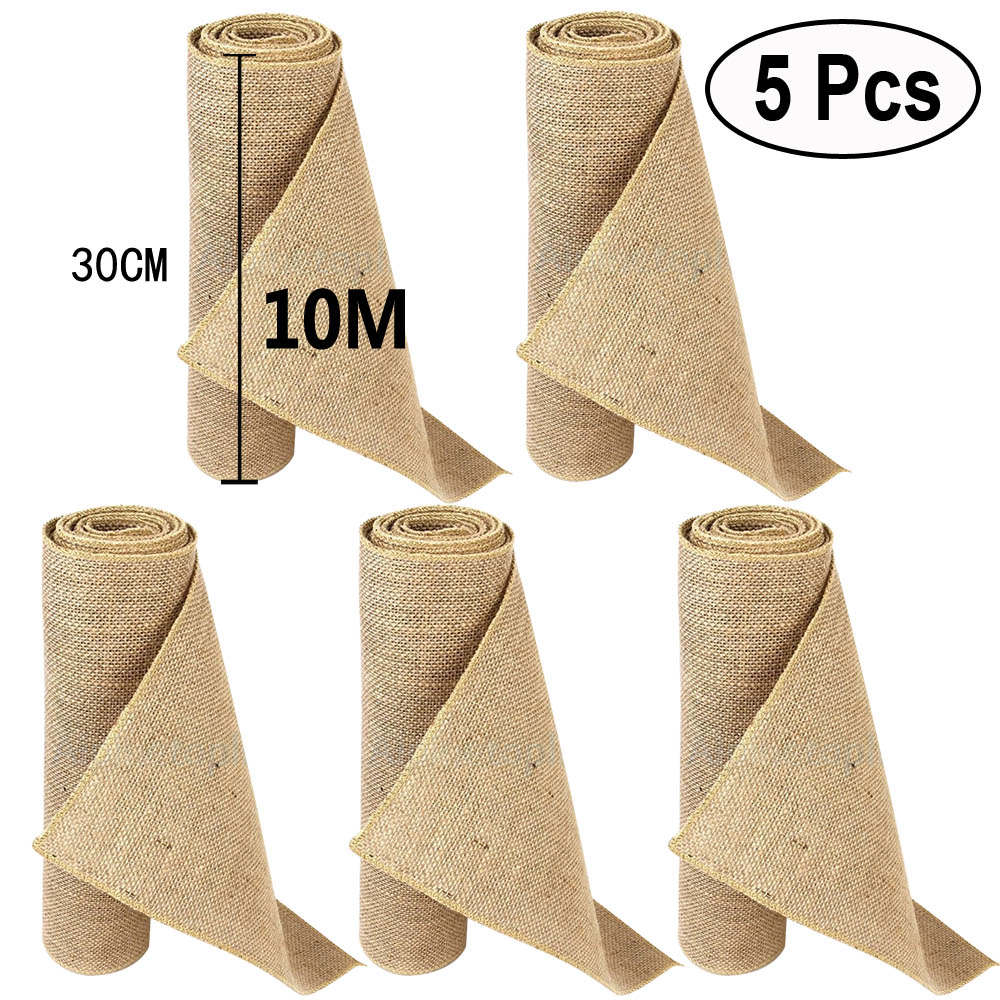Time to Sparkle 1/2/3/5Rolls 10M Hessian Table Runners Fabric Burlap ...