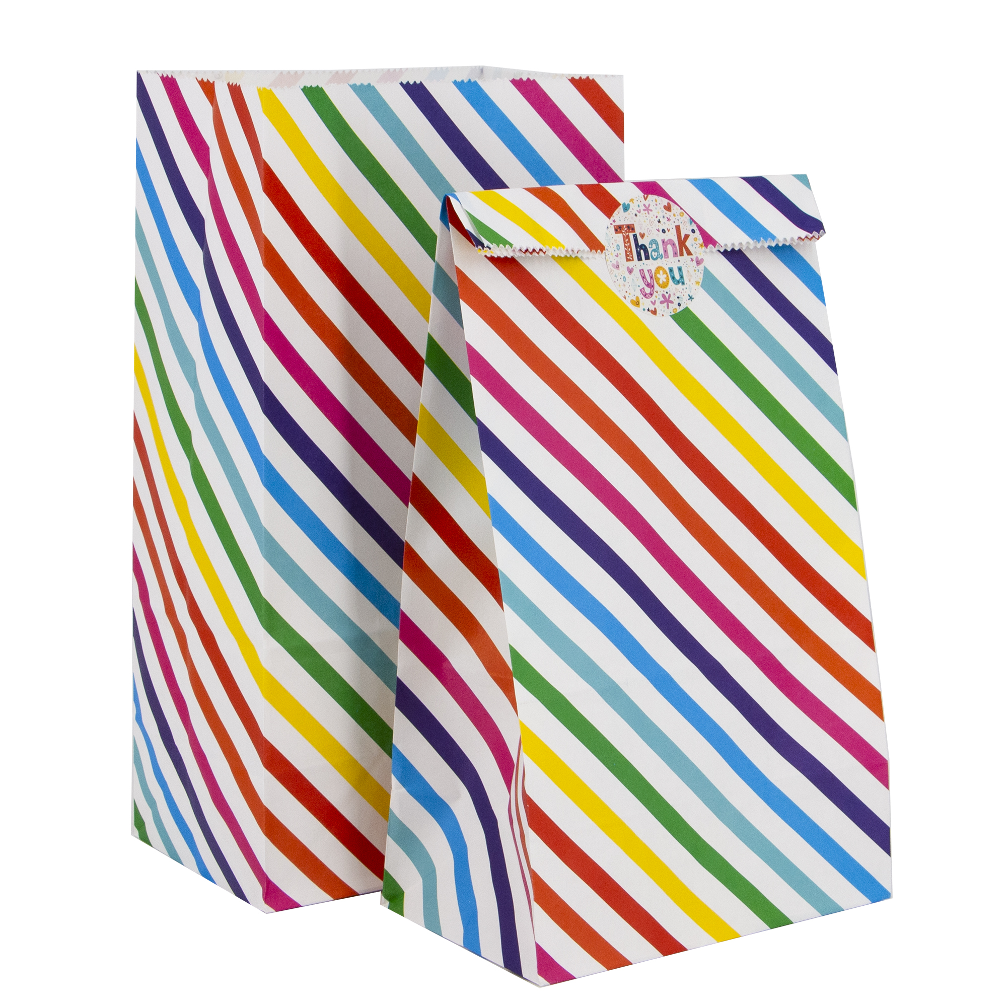 TtS 20/100 Paper Party Bags Rainbow Candy Stickers Sweet Gift Bags ...