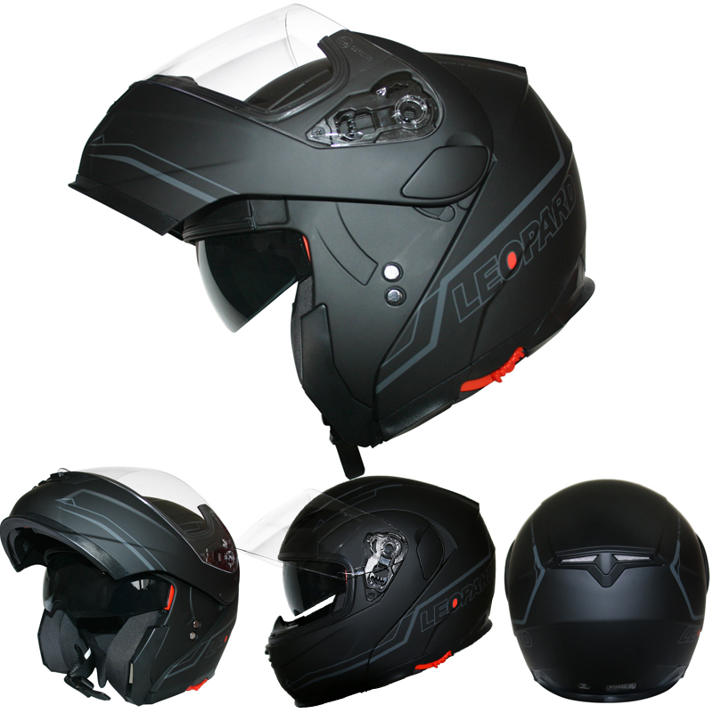 LEOPARD SAFARI MODULAR FLIP UP Motorbike Helmet INNER SUN VISOR ...