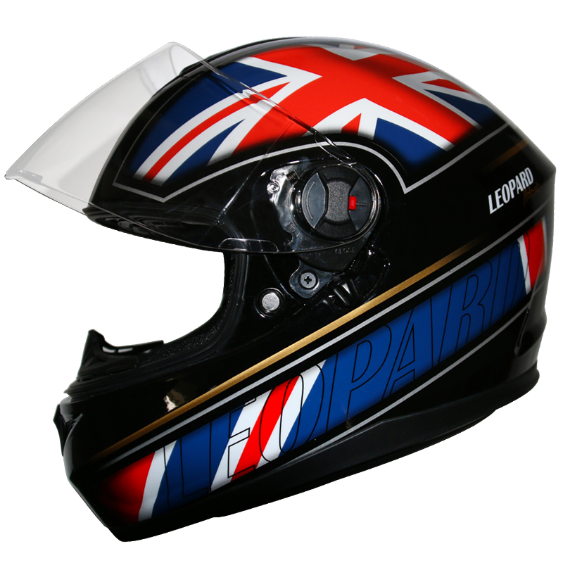 LEO-828 Union Jack Full Face Motorcycle Crash Motorbike Helmet Red Blue ...