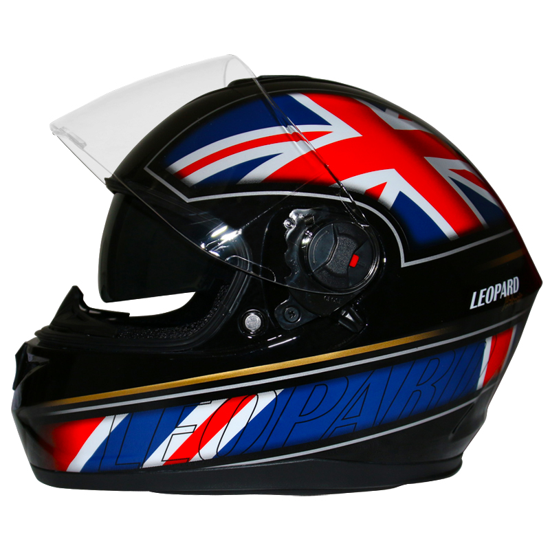 LEO-828 Union Jack Full Face Motorcycle Crash Motorbike Helmet Red Blue ...