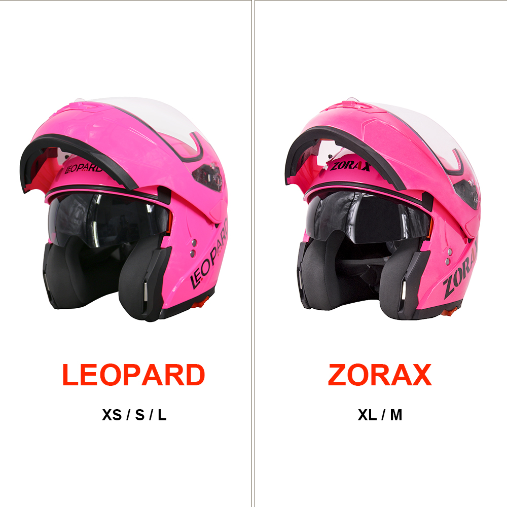 LEOPARD SAFARI SOLID Flip Up Front Motorbike Helmet Inner Visor ...