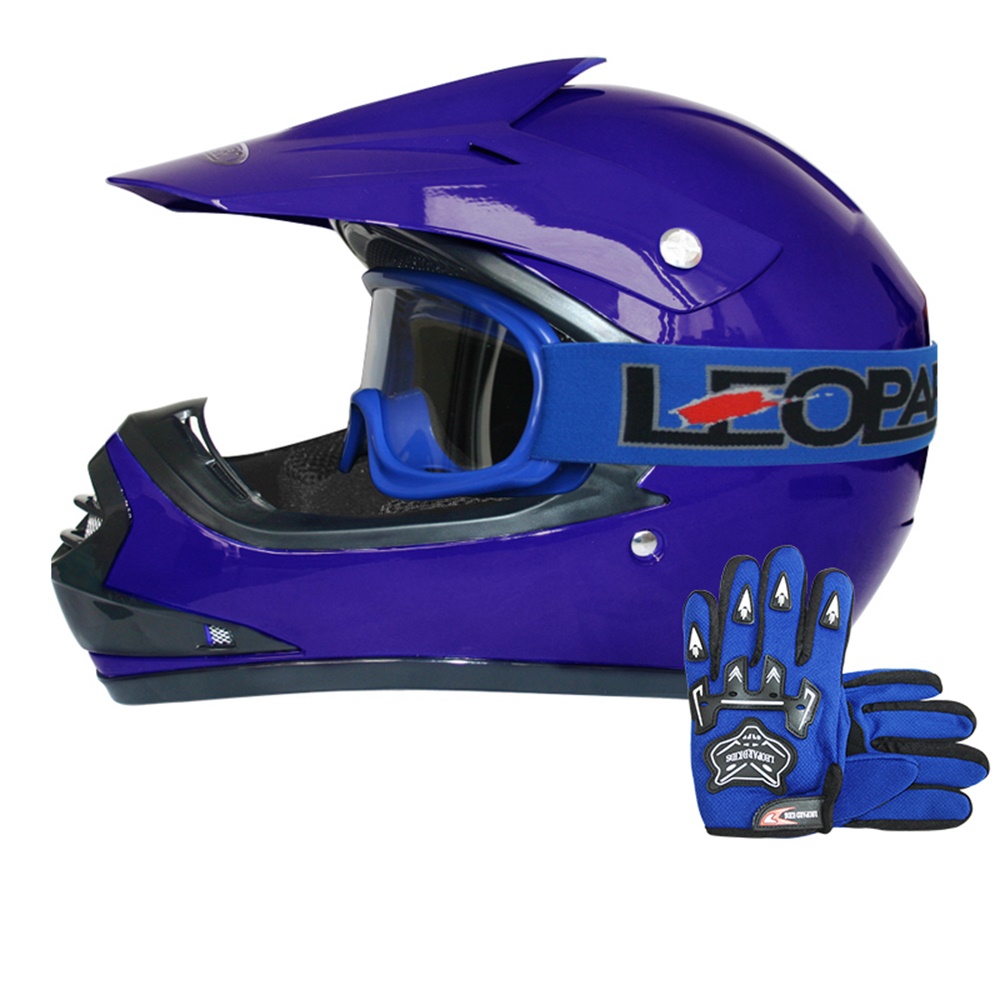 LEOPARD Kids Junior Motorcycle Motocross ATV MX Crash Helmet & Goggles ...