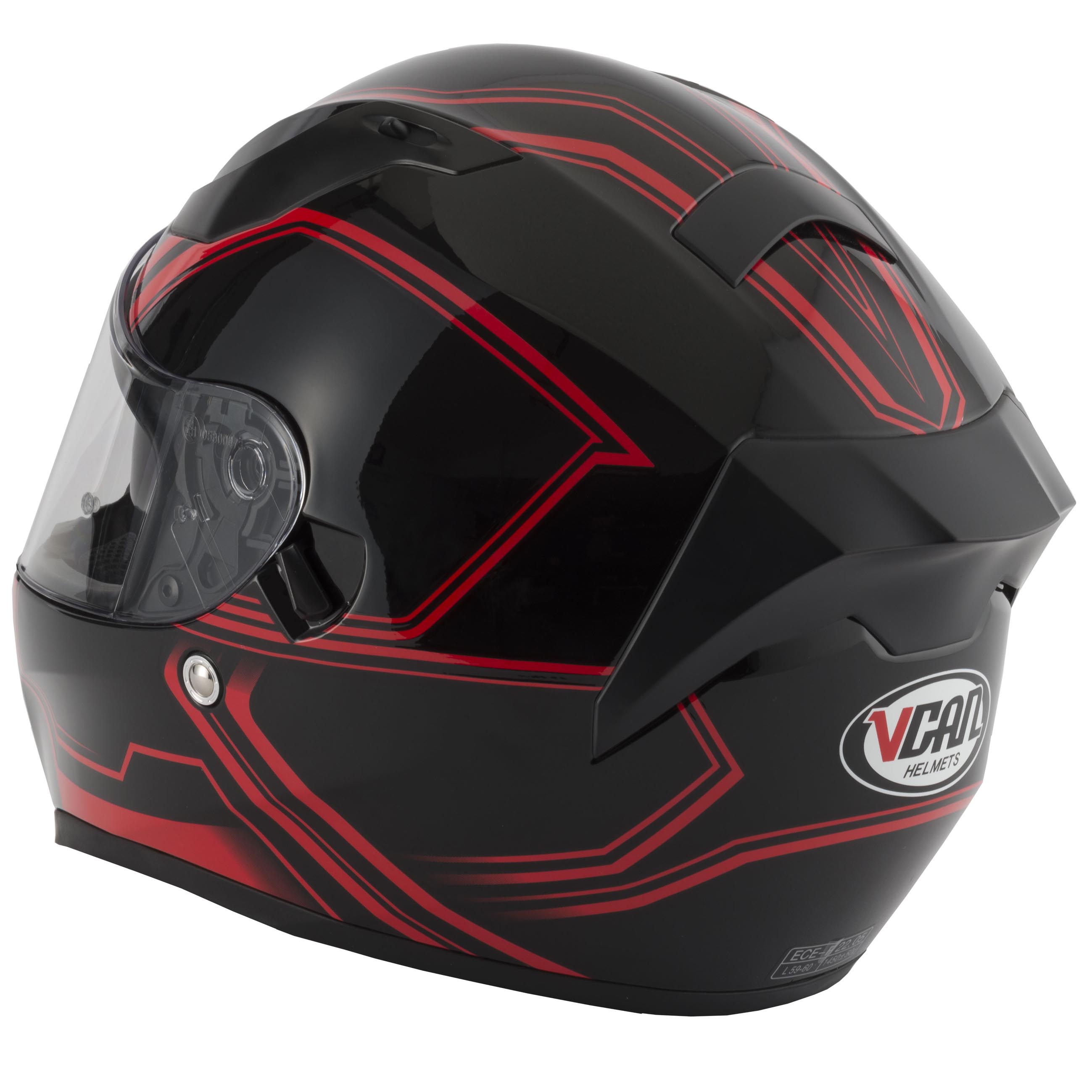 Vcan V128 FULL FACE Motorcycle Helmet ACU Built In Sun Visor Skull Rage ...