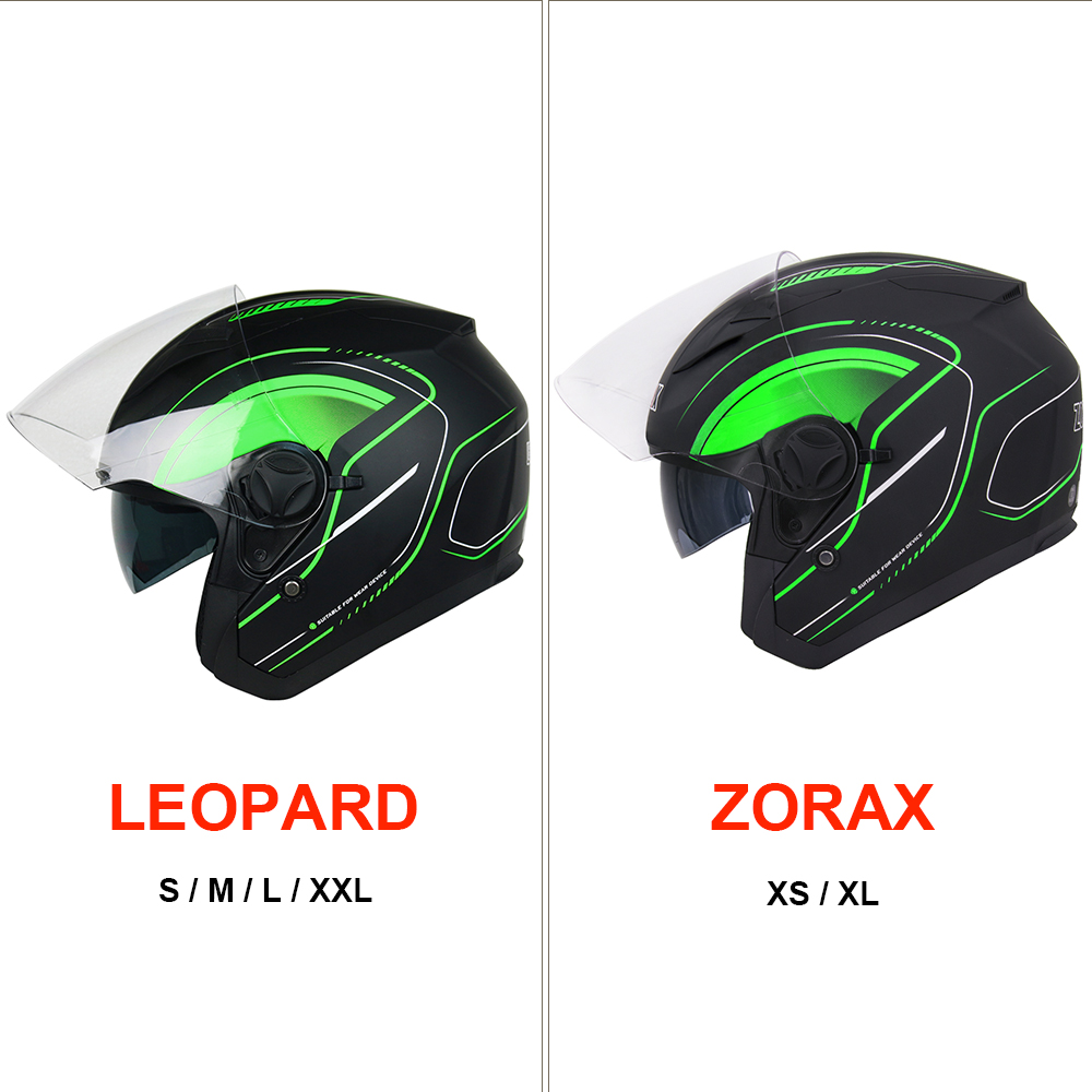 Leopard LEO-608 DVS Open Face Scooter Motorcycle Motorbike Helmet Dual ...