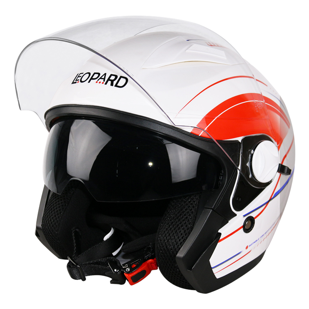 Leopard LEO608 Open Face Scooter Motorbike Motorcycle Helmet Crash Sun ...