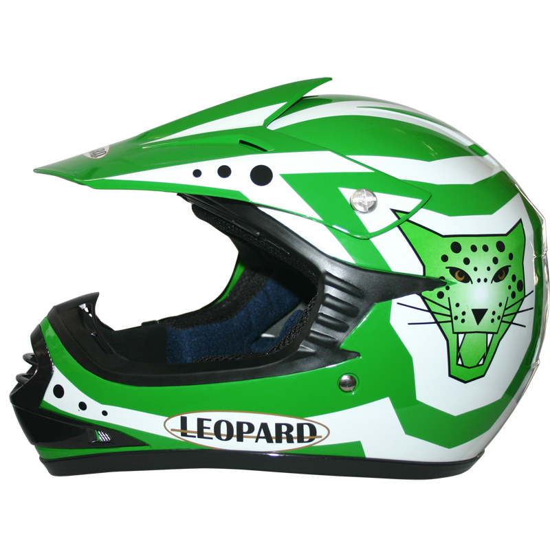 Leopard Kids Junior Motocross Helmet MX Green Race Camo Suit Quad Off ...
