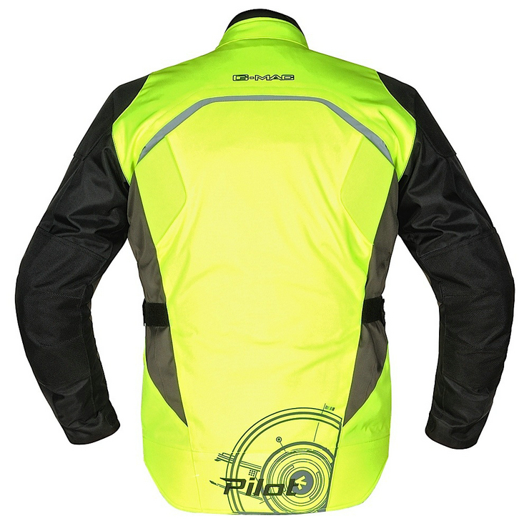 GMAC Pilot Waterproof Motorcycle Motorbike Jacket Yellow Black XS ...
