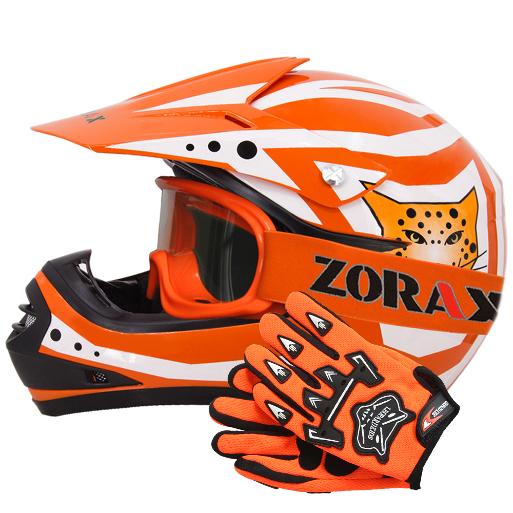 ZORAX ZOR-X17 CUB Child Junior Kids Motocross Helmet Goggles Gloves Set ...