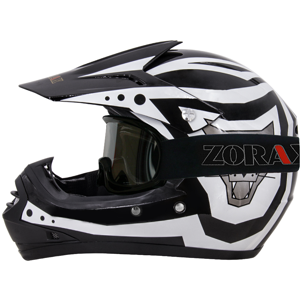 ZORAX ZOR-X17 Junior Kids MX Motocross Helmet Crash & Goggles Gloves ...