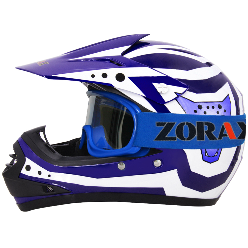 ZORAX ZOR-X17 Junior Kids Motocross Helmet Motorcycle + Goggles Gloves ...