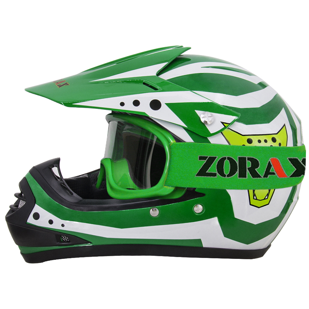 ZORAX ZOR-X17 Junior Kids MX Motocross Helmet Crash & Goggles Gloves ...