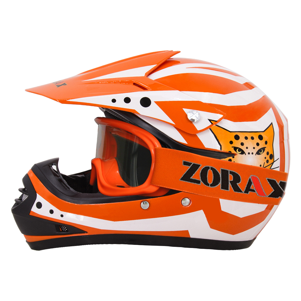 ZORAX ZOR-X17 Junior Kids MX Motocross Helmet Crash & Goggles Gloves ...