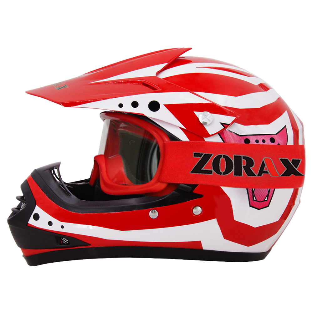 ZORAX ZOR-X17 Junior Kids MX Motocross Helmet Crash & Goggles Gloves ...