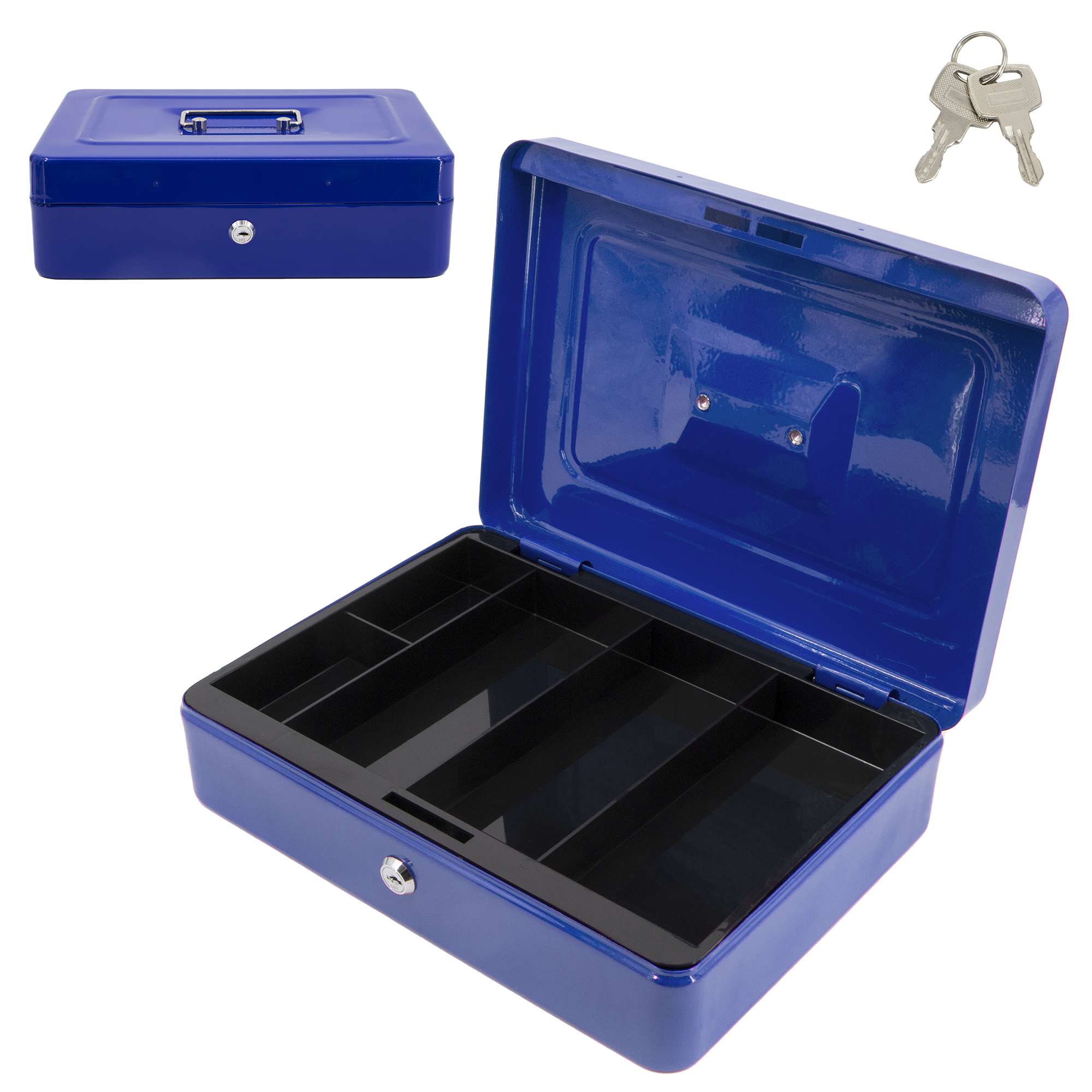 Metal Cash Box Key Safe Securuty Money Bank Deposit Steel Homesafe ...