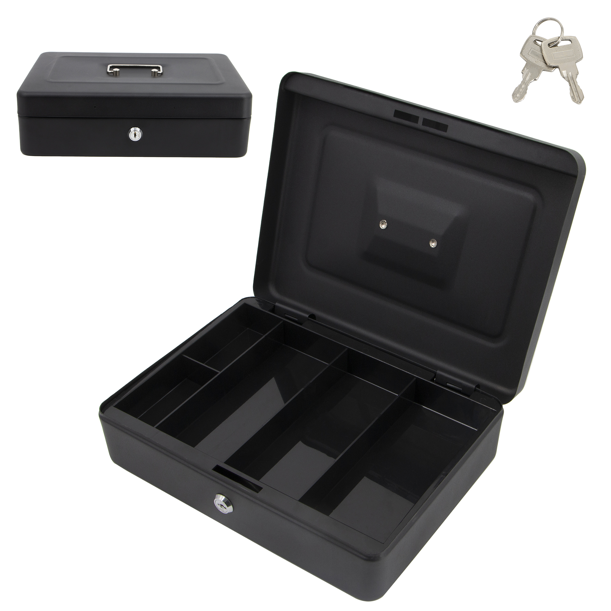 Metal Cash Box Key Safe Securuty Money Bank Deposit Steel Homesafe ...