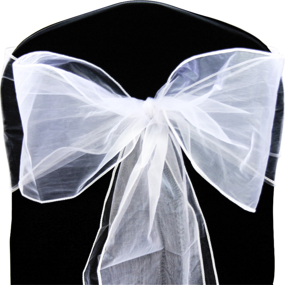 ORGANZA SASHES Chair Cover Sash Fuller Bow Wedding Anniversary Party ...
