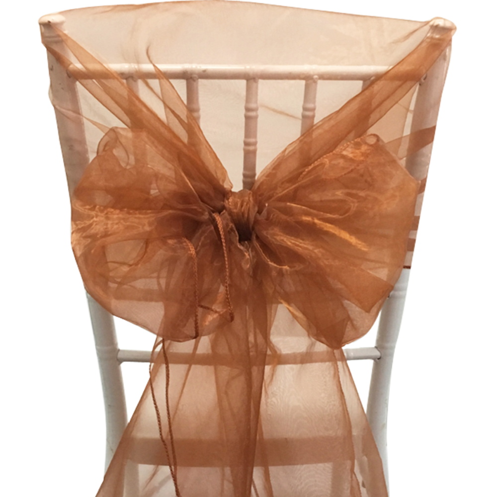 1 10 50 100 ORGANZA CHAIR HOODS SASHES Organza Chair Cover Bow Hood ...