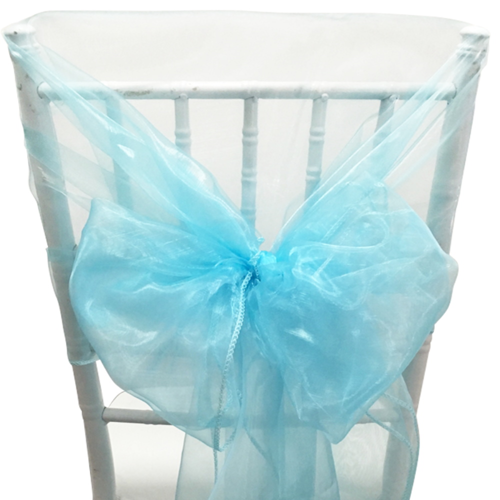 1 10 50 100 ORGANZA CHAIR HOODS SASHES Organza Chair Cover Bow Hood ...