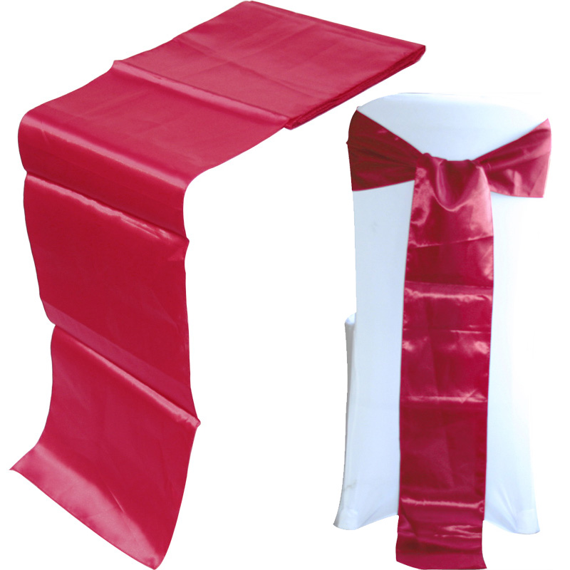 TtS Satin Chair Bow Sash + Satin Table Runner Wedding Party Decoration ...