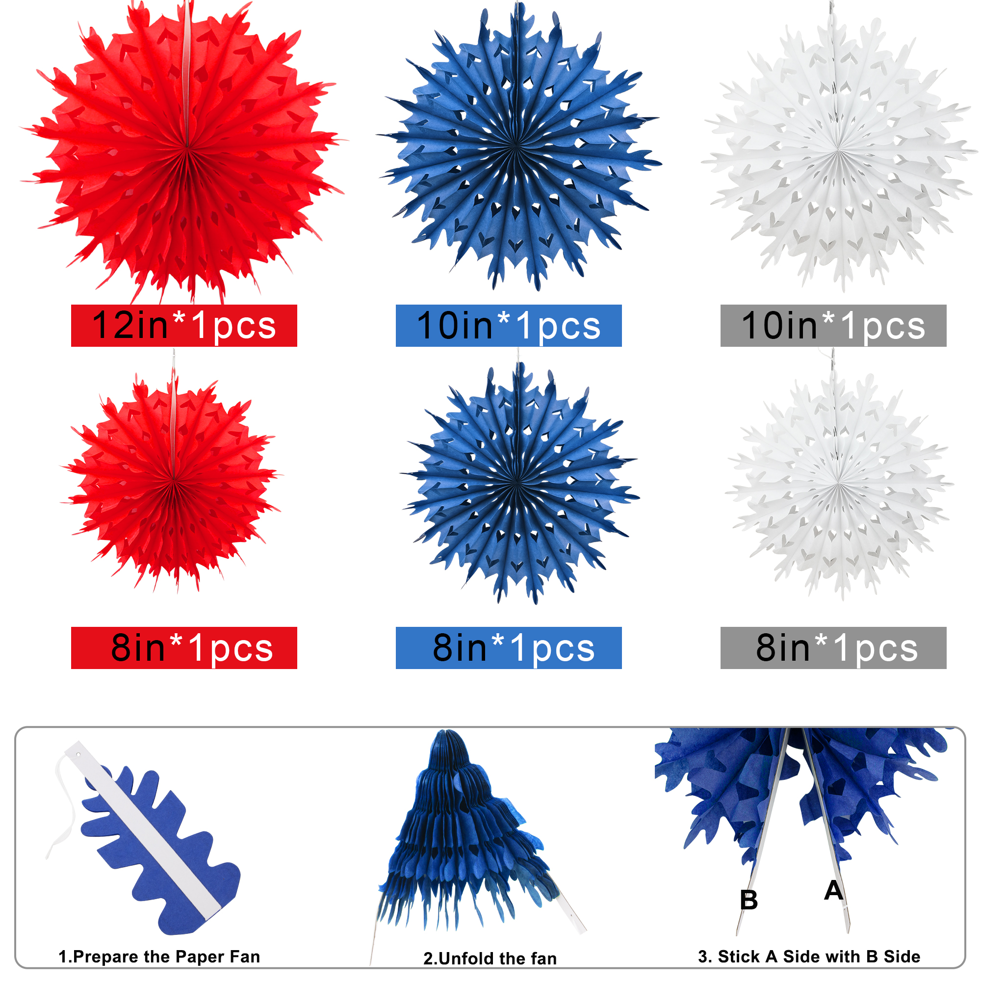 Time to Sparkle 6x Tissue Paper Fan Flowers/ Happy Birthday Bunting ...