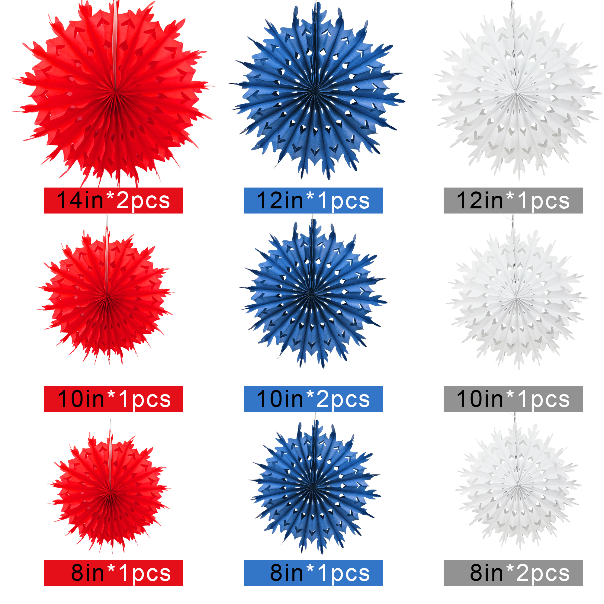 Time to Sparkle 6x Tissue Paper Fan Flowers/ Happy Birthday Bunting ...