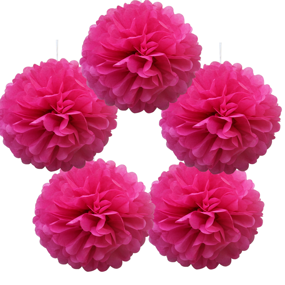 Time to Sparkle 5 Tissue Paper Pom Poms Hanging Flower Ball Fluffy ...