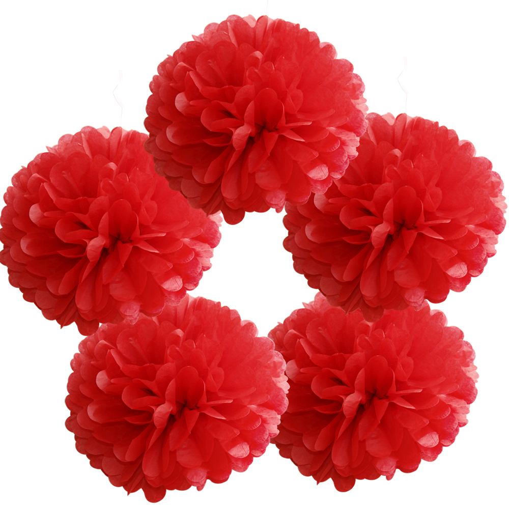 Time to Sparkle 5 Tissue Paper Pom Poms Hanging Flower Ball Fluffy ...