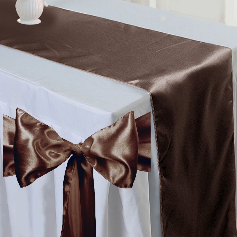 1 10 50 100 Satin Table Runner + Satin SASHES Chair Bow Sash Wedding ...