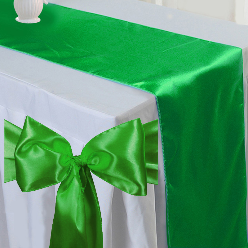 1 10 50 100 Satin Table Runner + Satin SASHES Chair Bow Sash Wedding ...